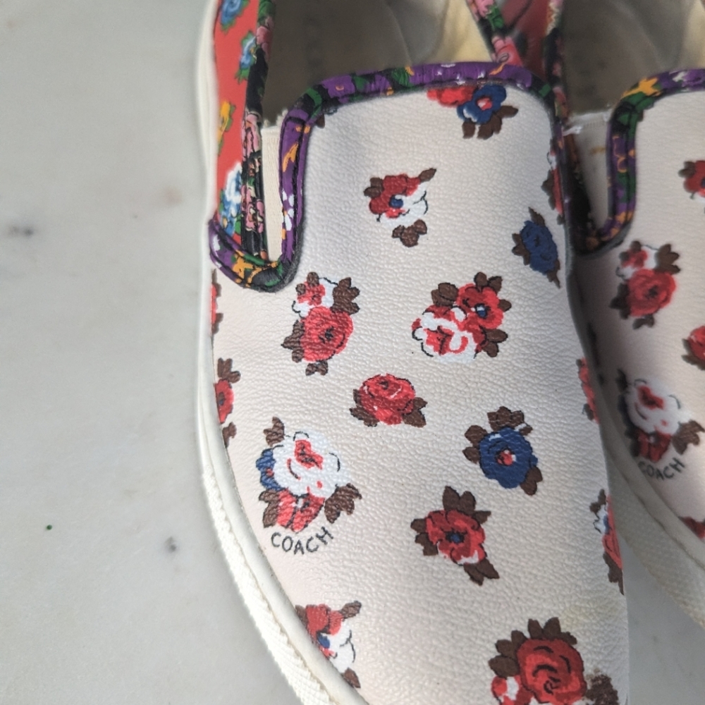 Coach Women's Parkside Tea Rose Floral Slip On Sneake… - Gem